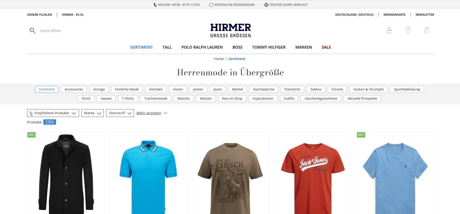 HIRMER GROSSE GRÖSSEN – Shop für Herrenmode in Übergrößen – format ...